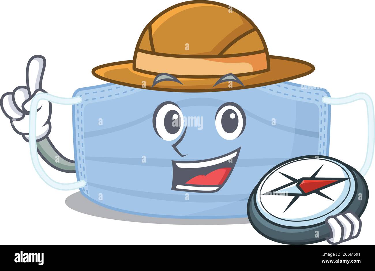 mascot design concept of surgical mask explorer using a compass in the ...