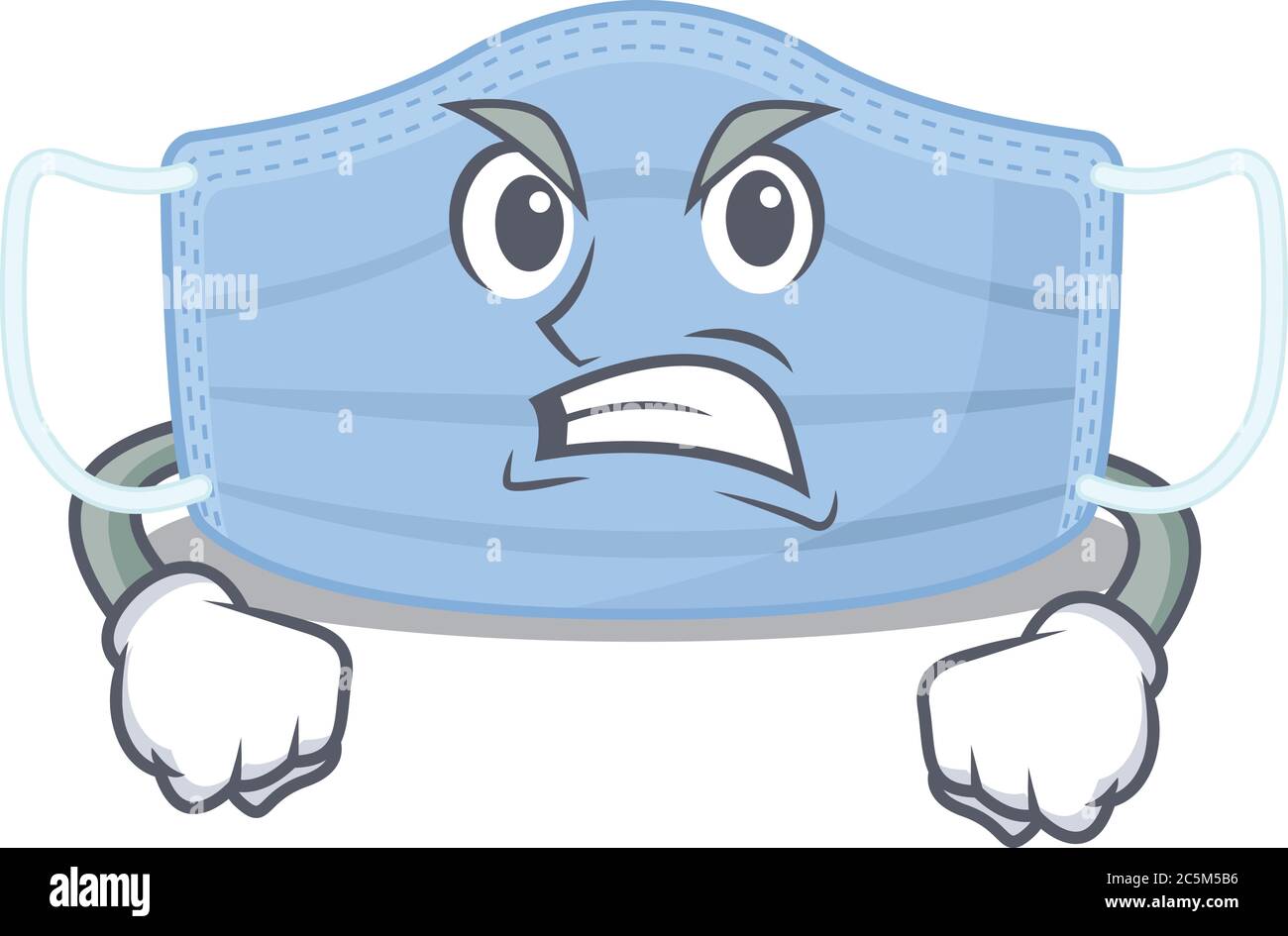 A cartoon picture of surgical mask showing an angry face Stock Vector ...