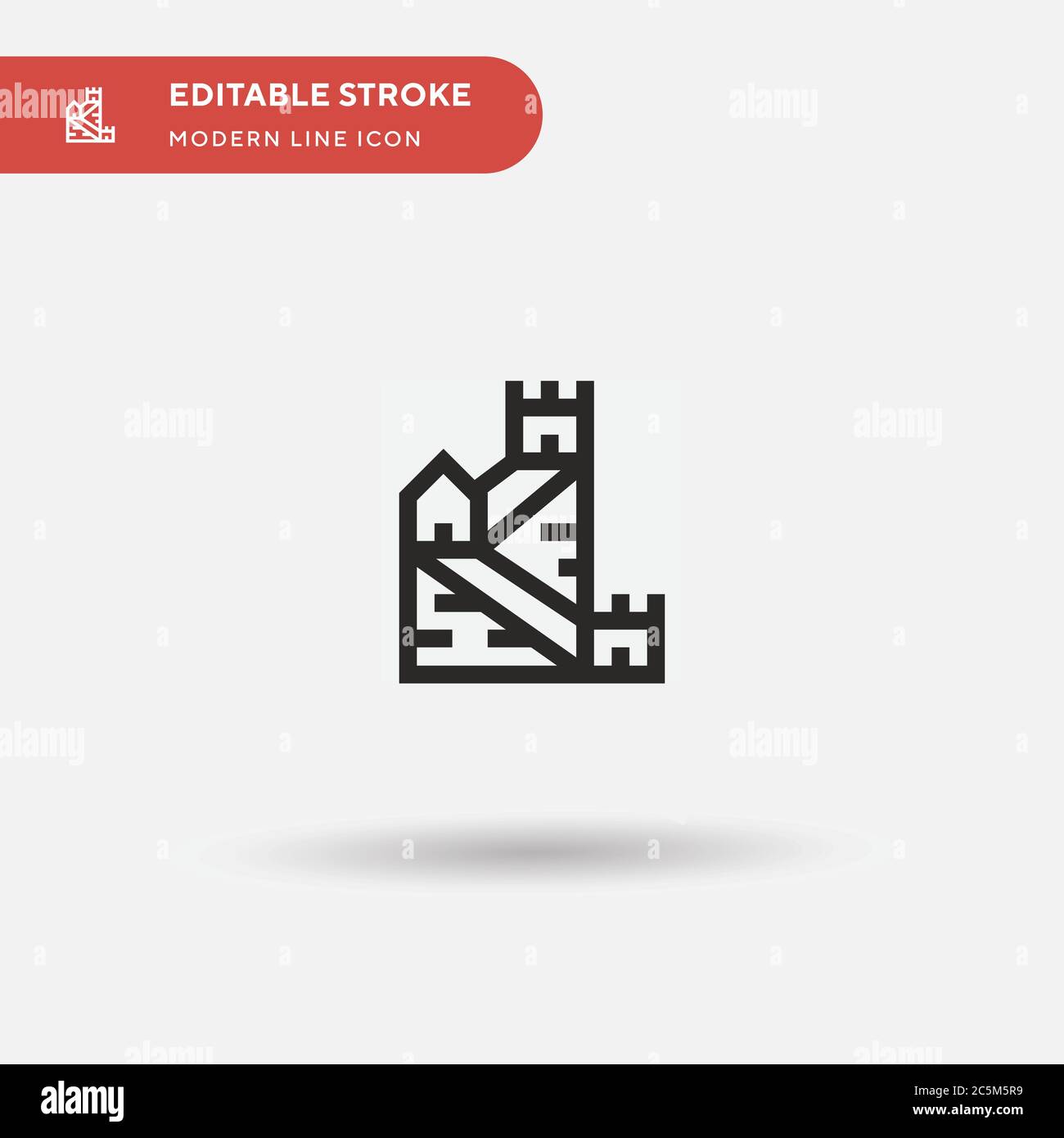 Great Wall Of China Simple vector icon. Illustration symbol design ...
