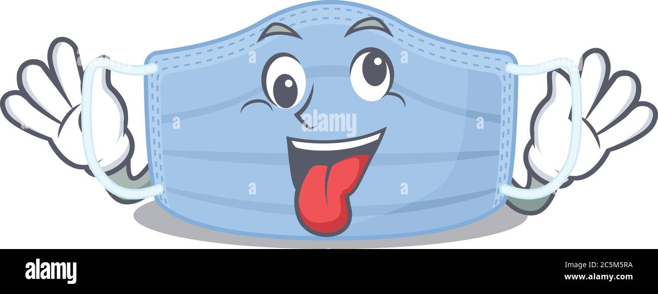 A mascot design of surgical mask having a funny crazy face Stock Vector ...