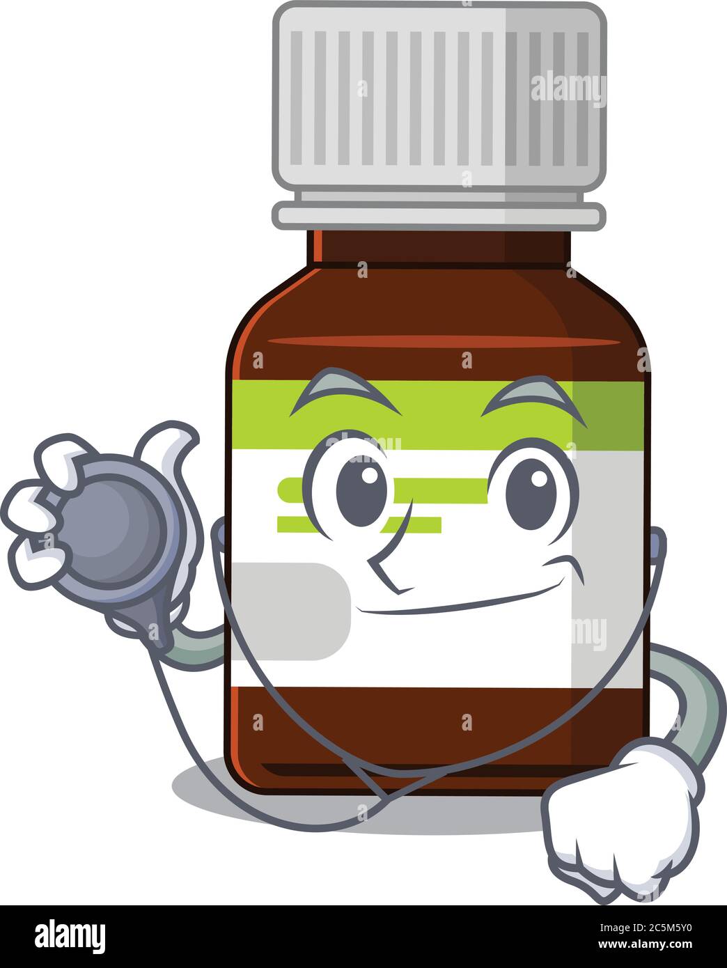 Smiley doctor cartoon character of antibiotic bottle with tools Stock ...