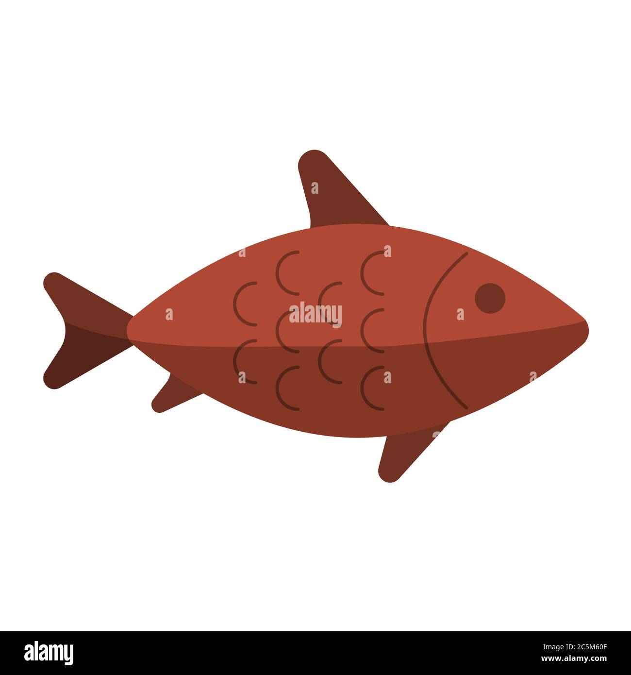 Simple Fish Icon on white background. Vector illustration in trendy ...