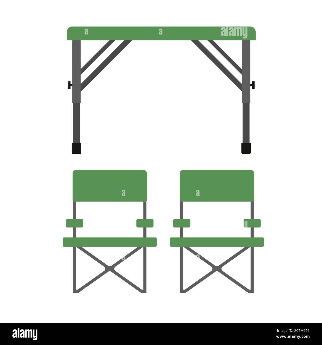 Camping table and chair on white background. Vector illustration in ...