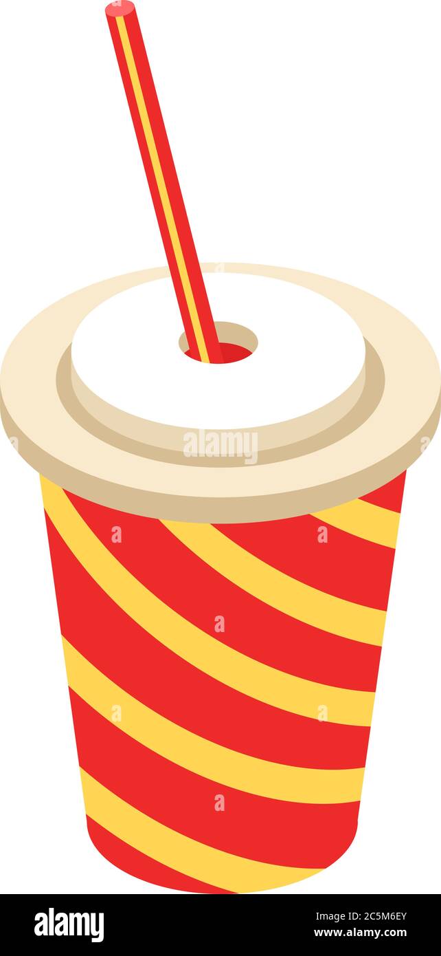 Soda paper cup icon. Cool drink concept icon. Vector illustration Stock ...