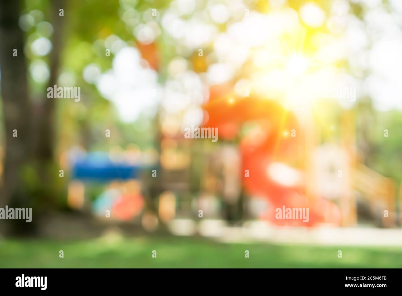 Blur kid playground outdoor park copy space blank for background Stock ...