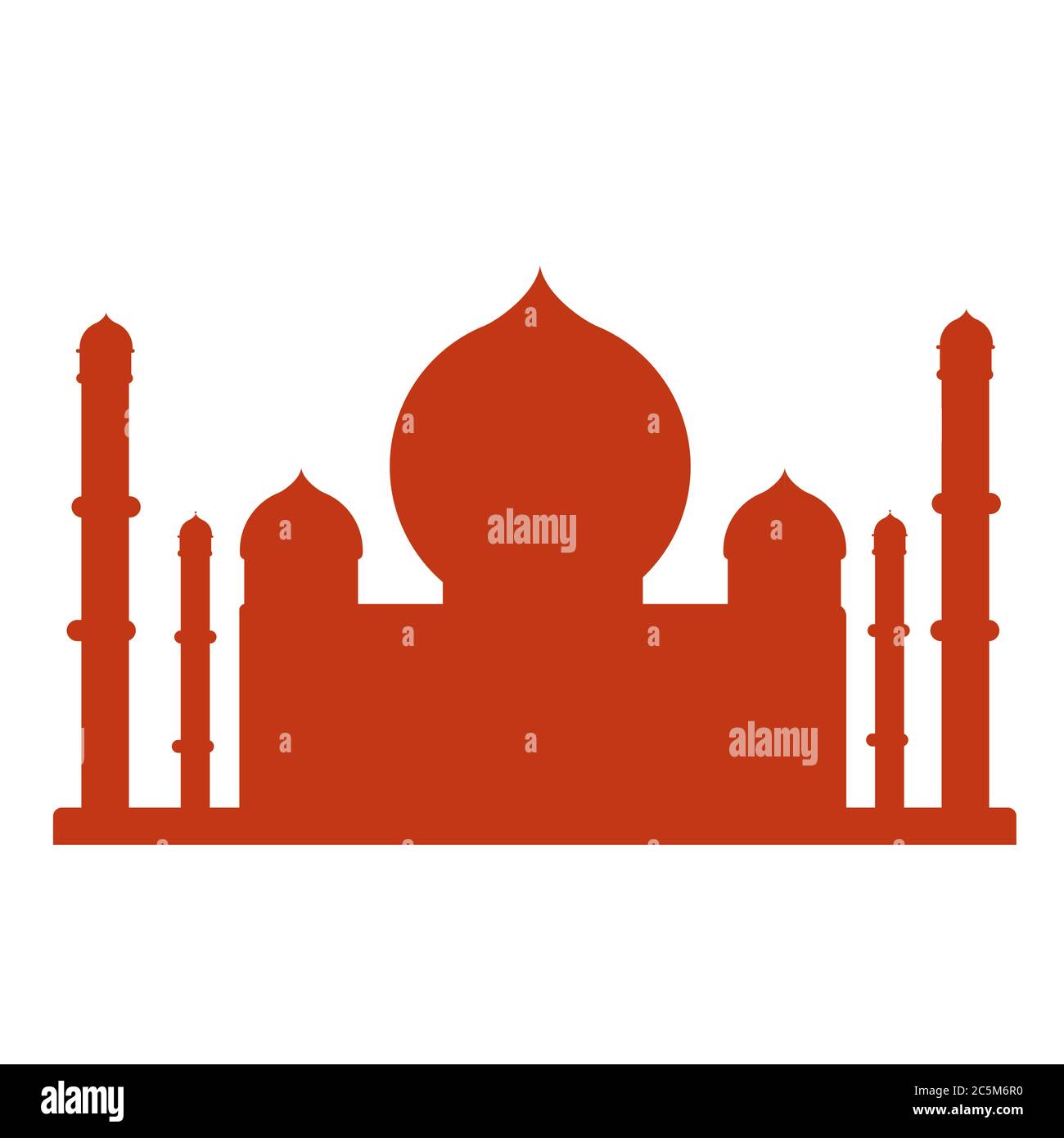 Taj Mahal silhouette on white background. Vector illustration in trendy ...