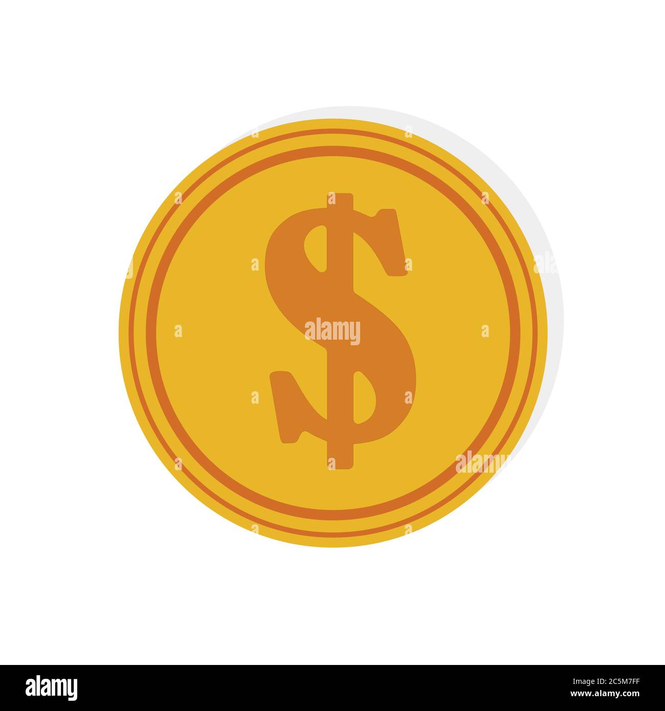 Money coin on white background. Vector illustration in trendy flat ...
