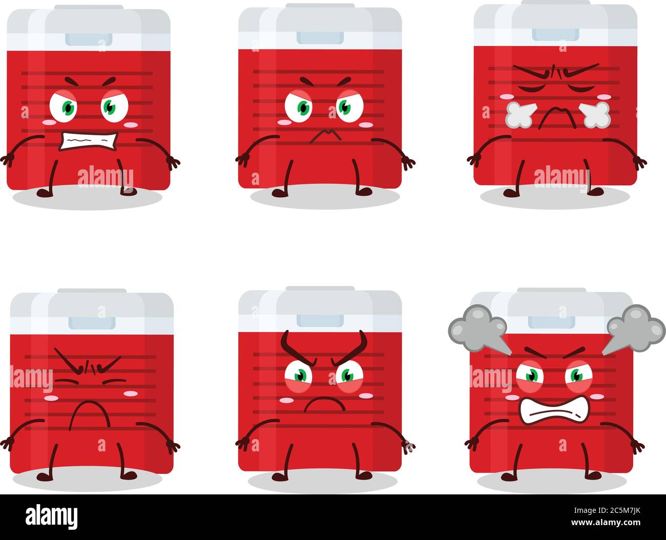 Ice cooler cartoon character with various angry expressions Stock ...