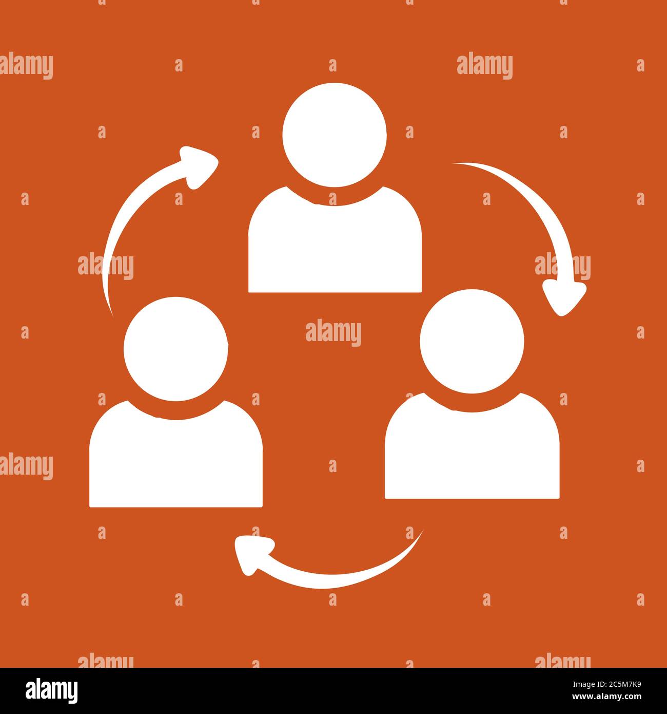 People icon in trendy flat style isolated on red background. Vector ...