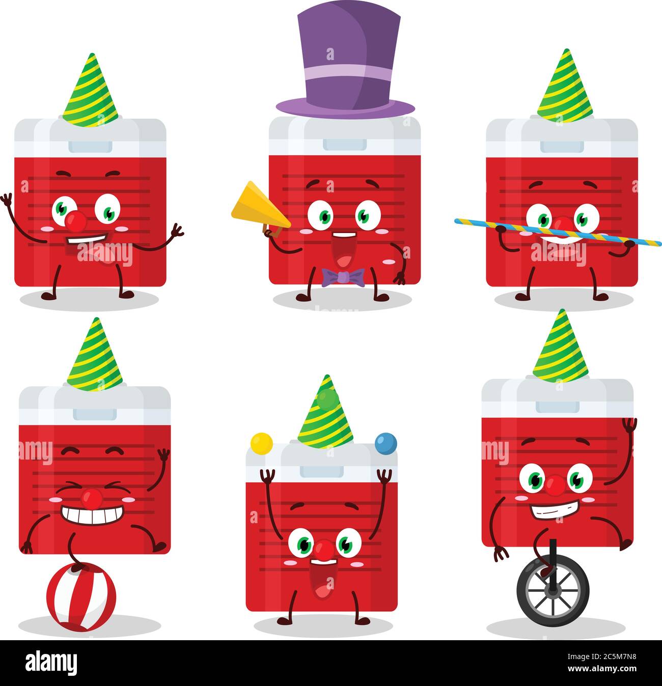 Cartoon character of ice cooler with various circus shows Stock Vector ...