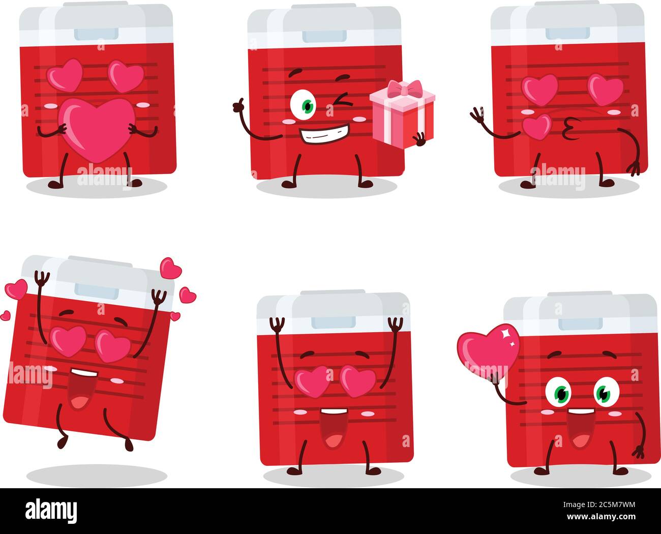 Ice cooler cartoon character with love cute emoticon Stock Vector Image ...