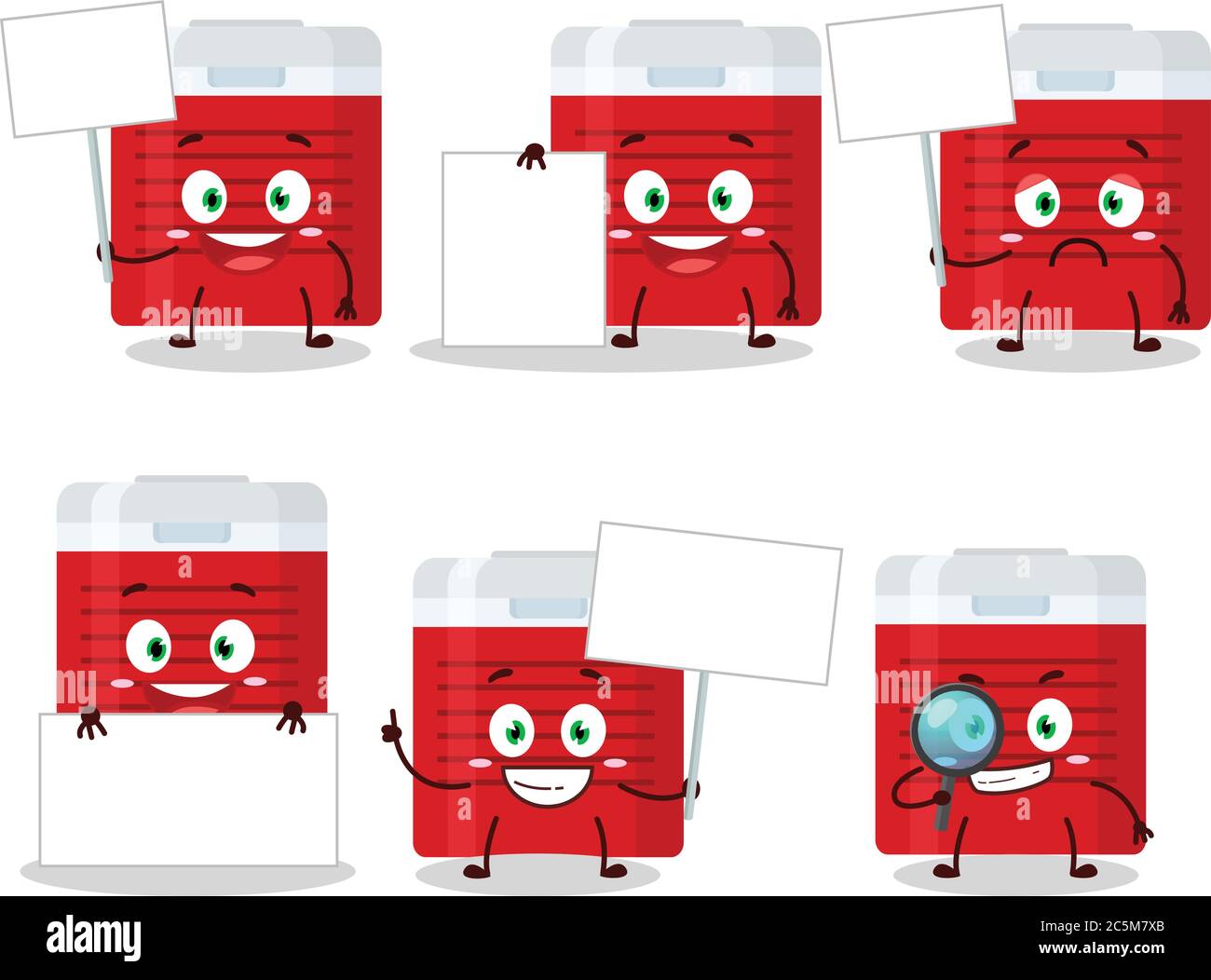 Ice cooler cartoon character bring information board Stock Vector Image ...