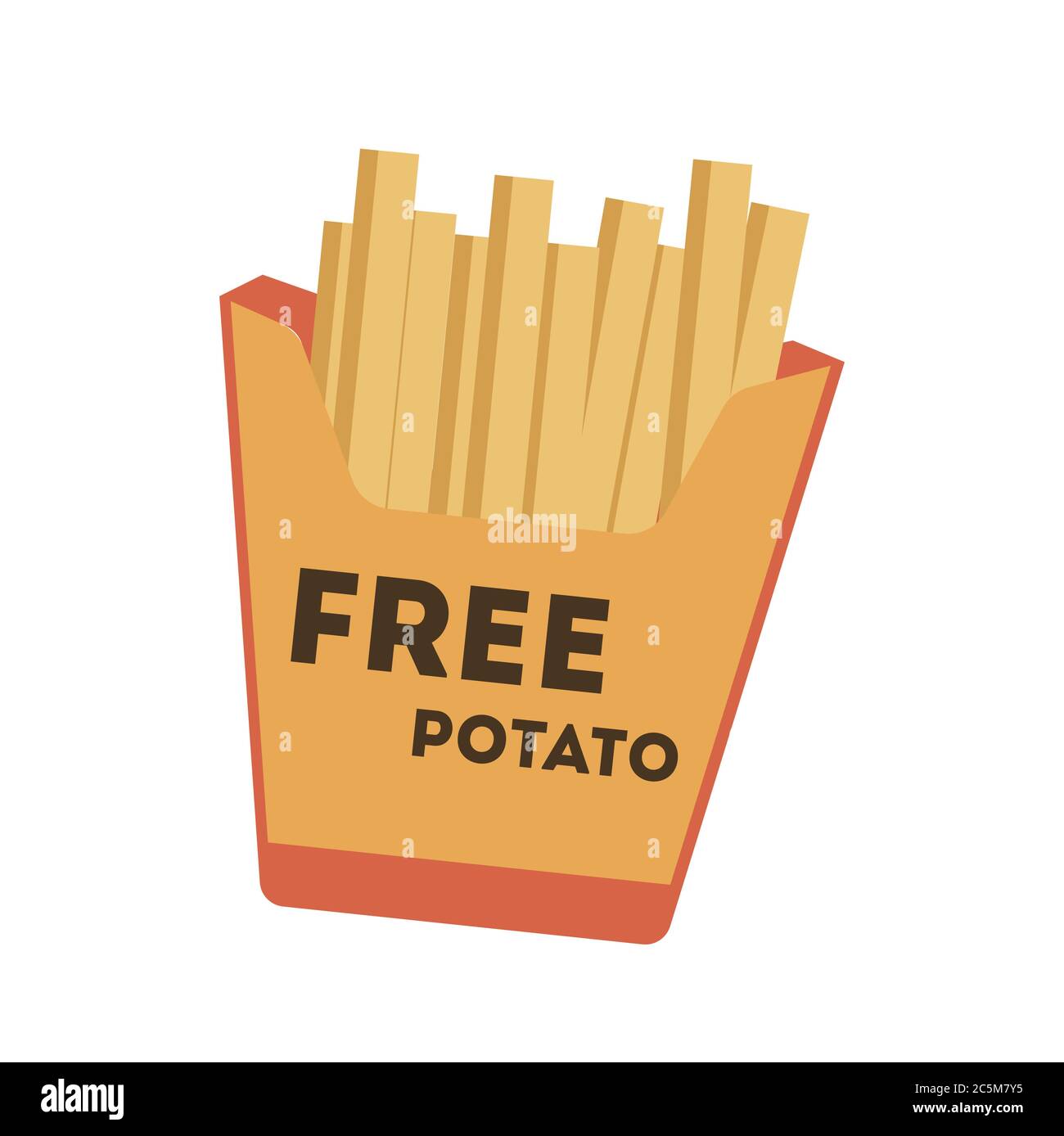 French potato pack box on white background. Vector illustration in ...