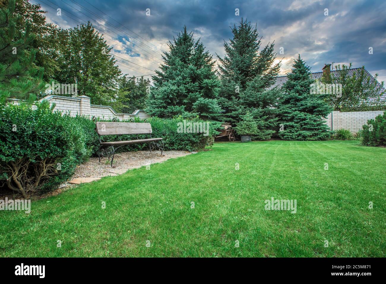 Landscape formal, front yard is beautifully designed garden Stock Photo ...