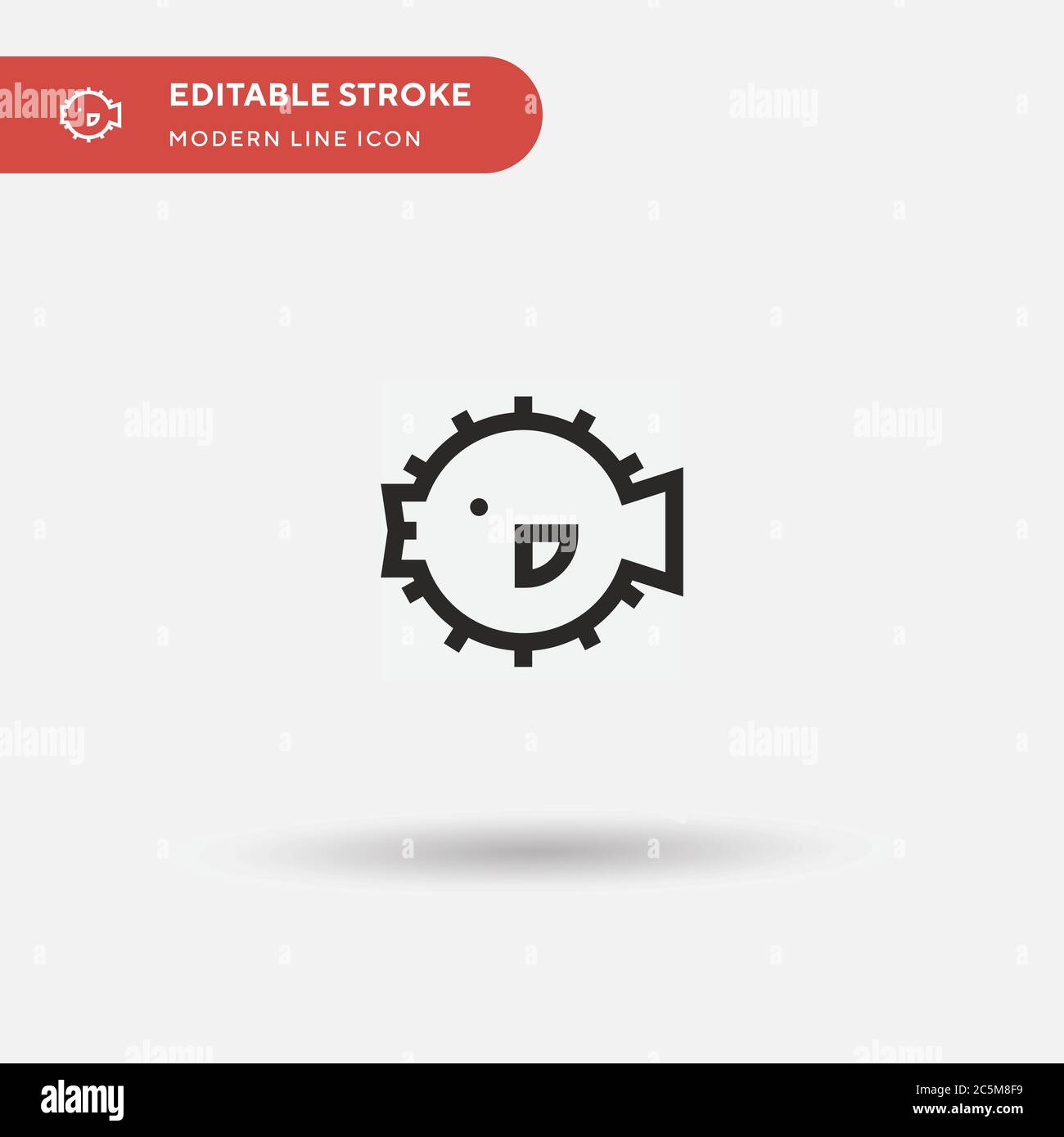 Blowfish silhouette isolated icon Stock Vector Images - Alamy