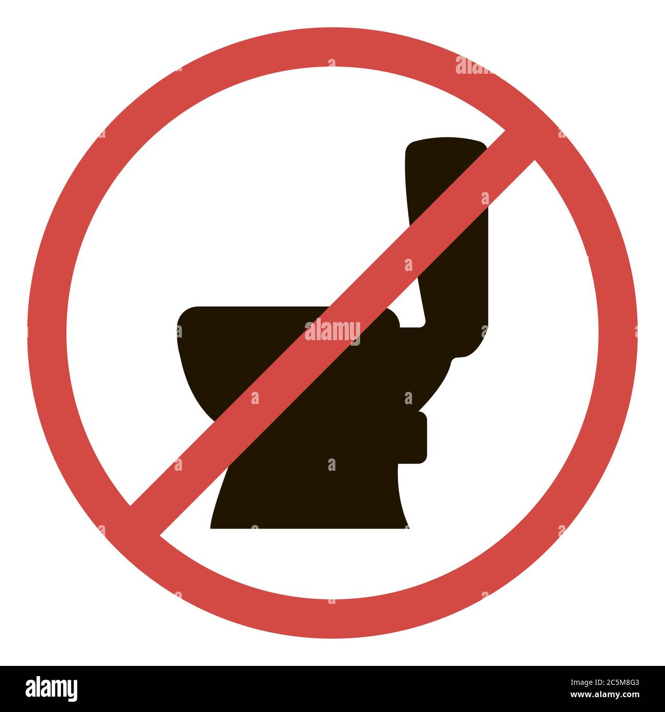 No Toilet sign on white background. Vector illustration in trendy flat ...