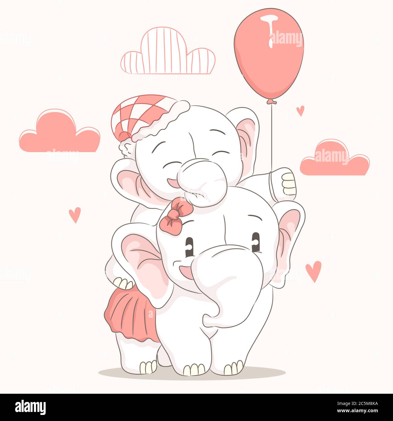 Baby elephant with parents Stock Vector Images - Alamy