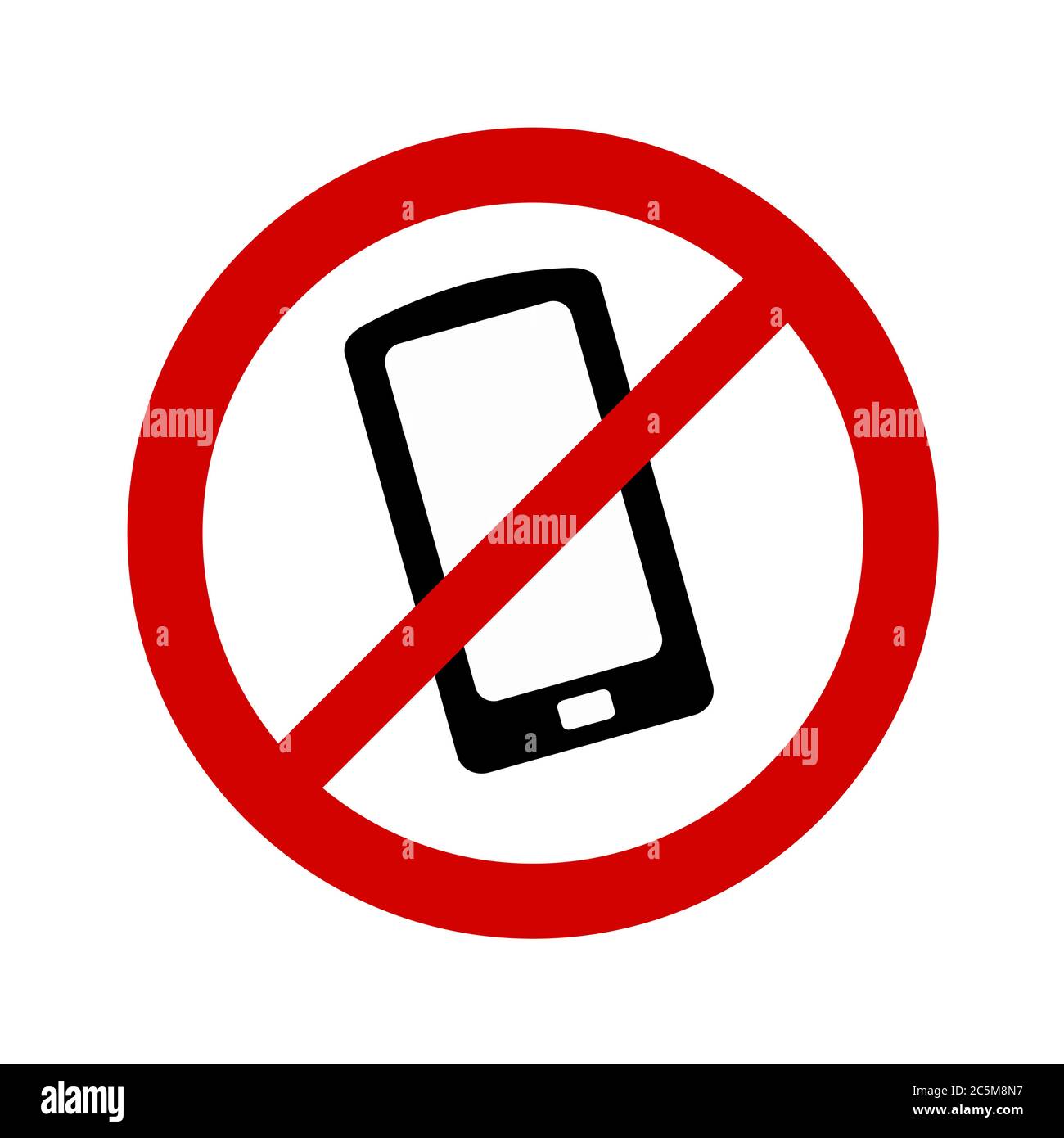 No Mobile Phone sign on white background. Vector illustration in trendy ...