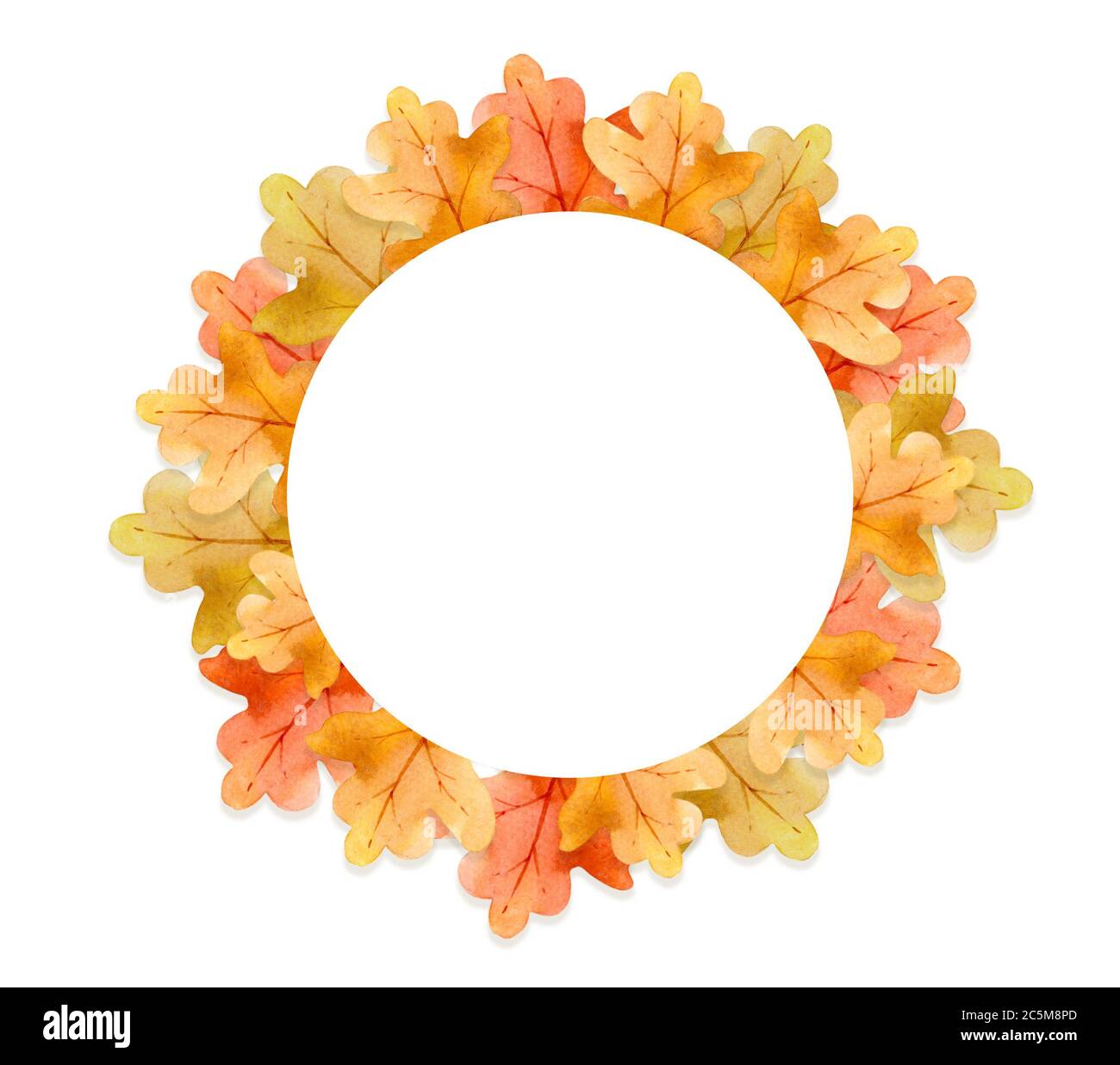 frame of leaves in autumn concept isolated on white background. Flat ...