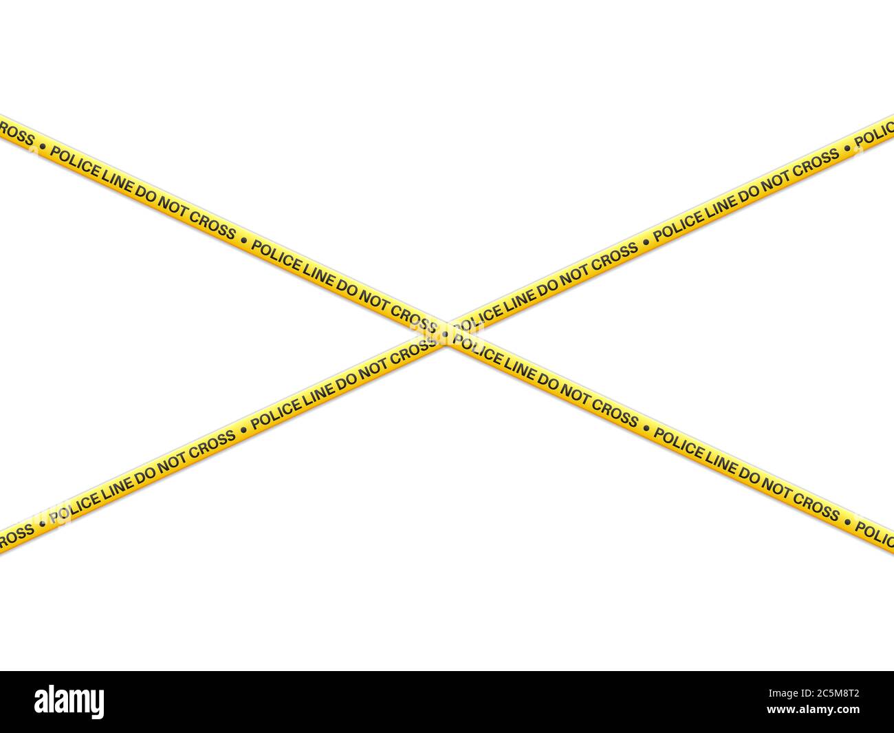 Police line tape on a white background. Vector illustration Stock Photo ...