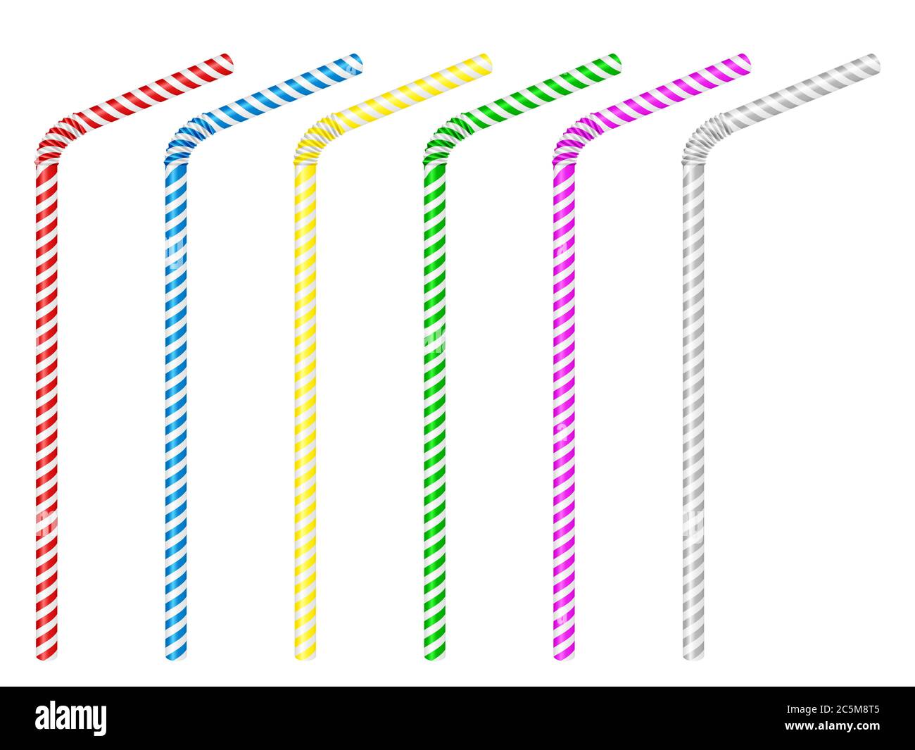 Drinking straw set on a white background. Vector illustration Stock ...