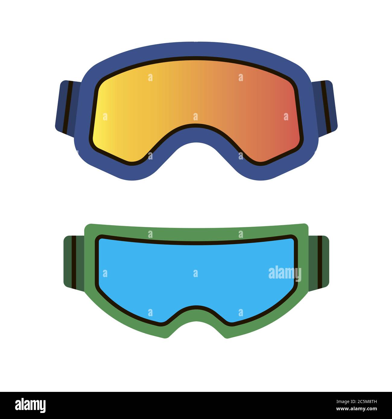 Skiing mask on white background. Vector illustration in trendy flat ...