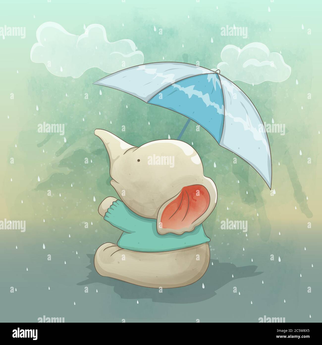 Vintage clouds draw Stock Vector Images - Alamy