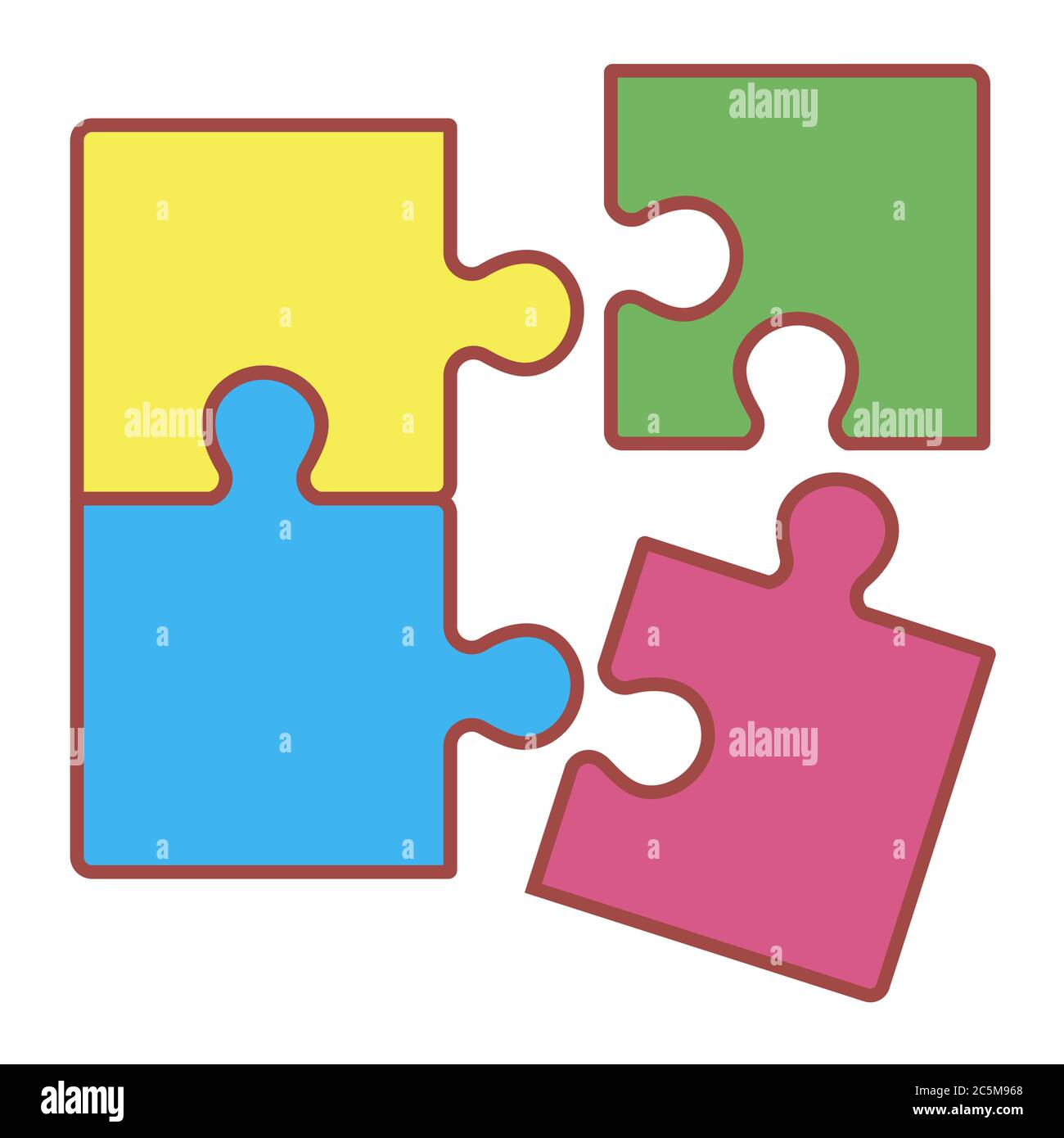Puzzle on white background. Vector illustration in trendy flat style ...