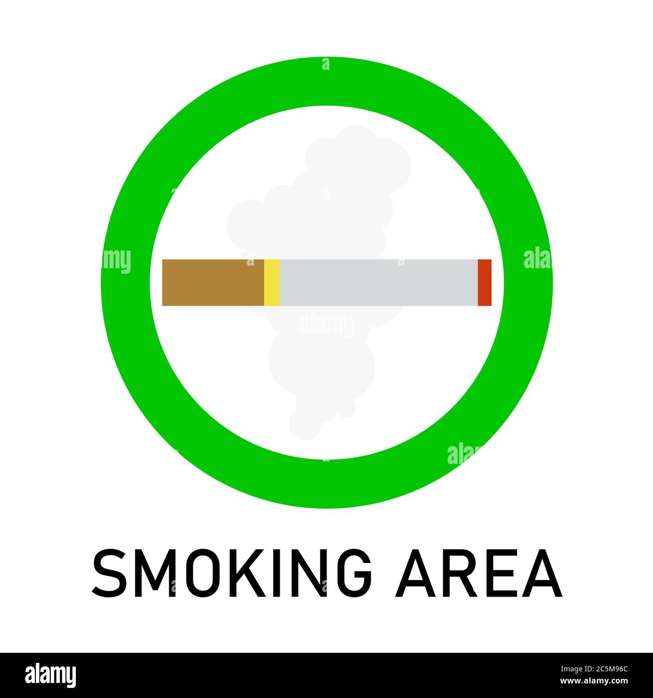 Simple sign of smoking area vector graphic. EPS 10 Stock Vector Image ...