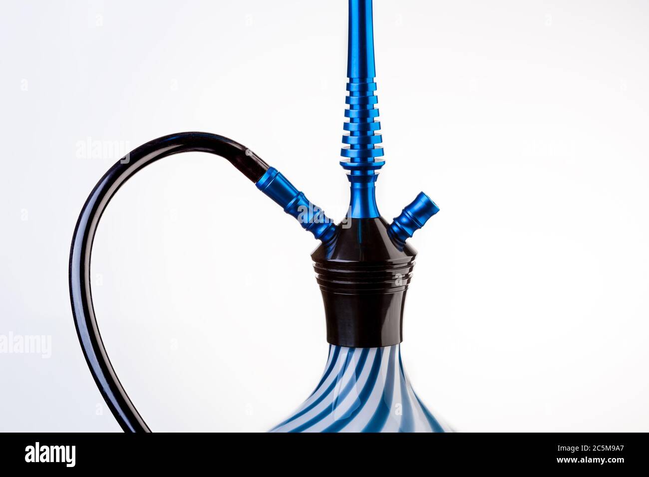 Part of a hookah isolated on a white background. Hookah with black ...