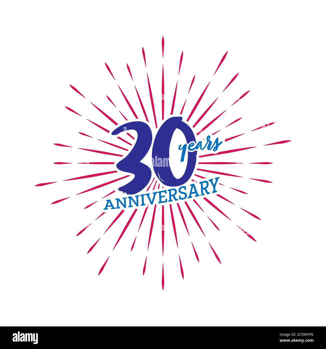 Congratulations on the thirtieth anniversary. Editable vector ...