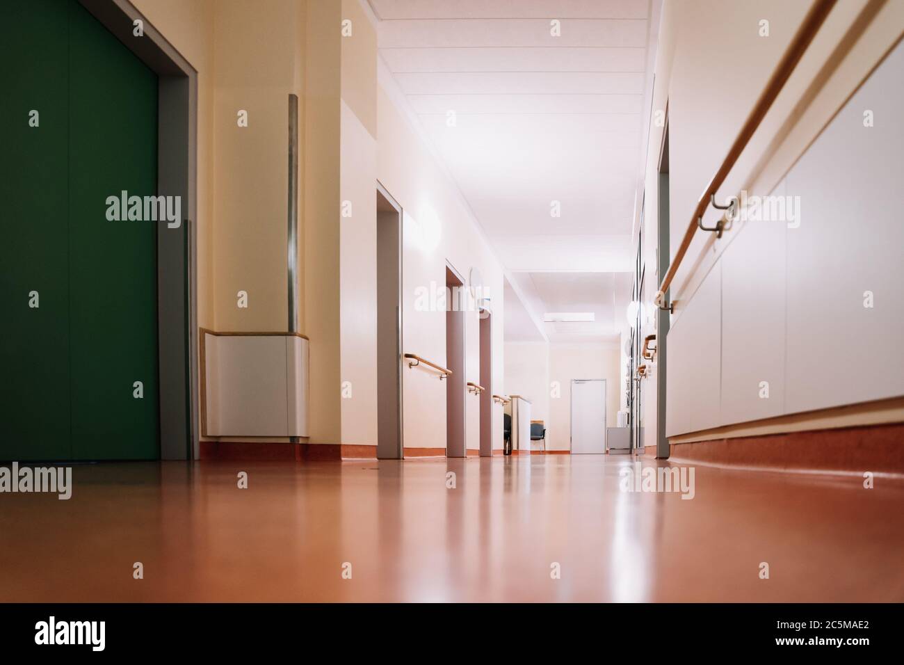 Empty hospital hallway and doctors office waiting area indoor Stock Photo - Alamy