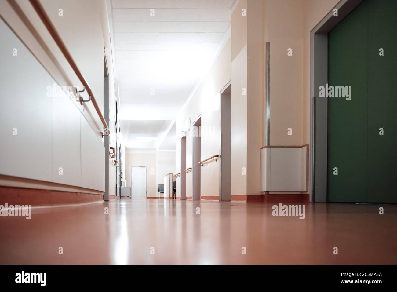 Empty hospital hallway and doctors office waiting area indoor Stock ...