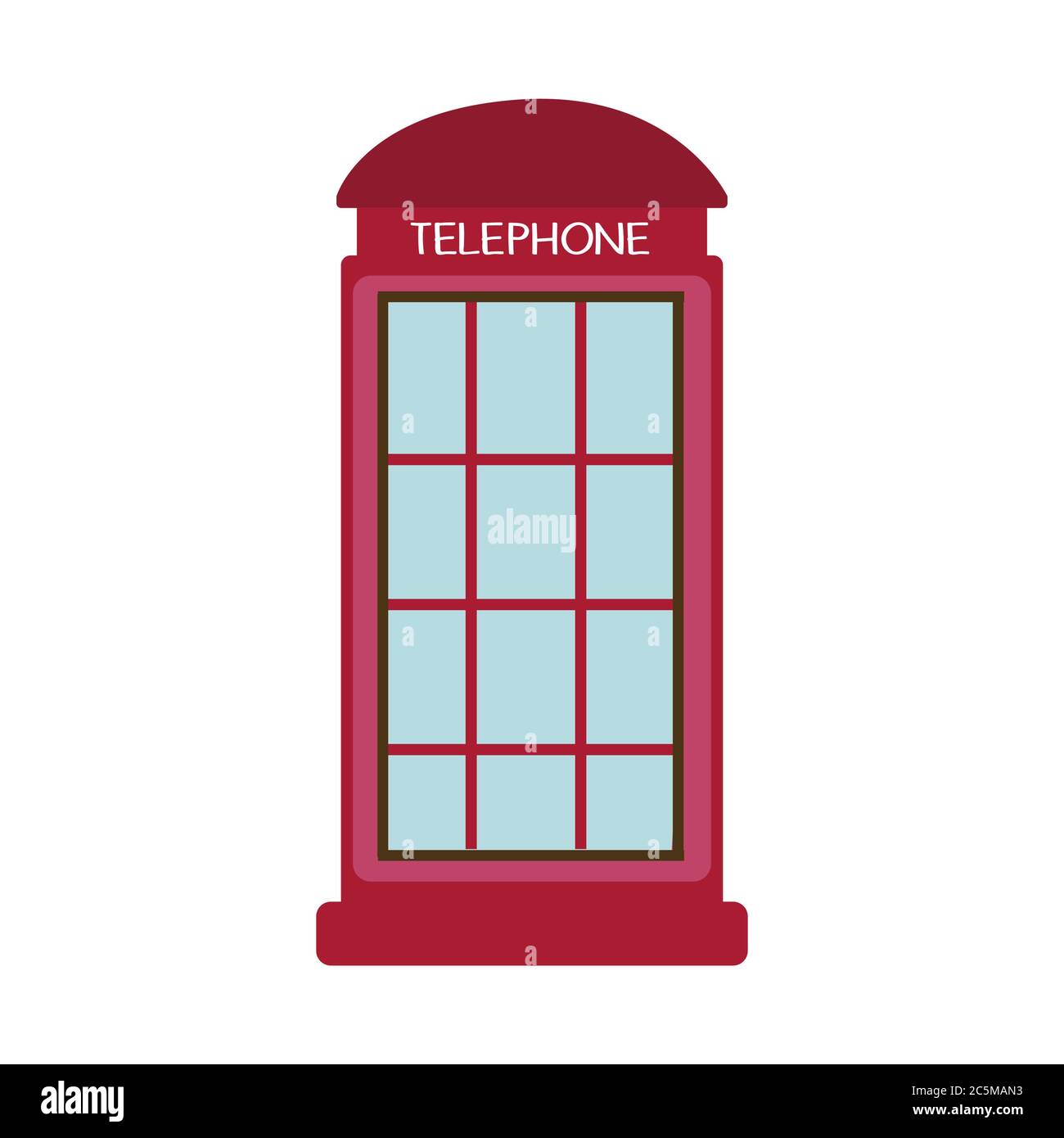 London phone booth on white background. Vector illustration in trendy ...