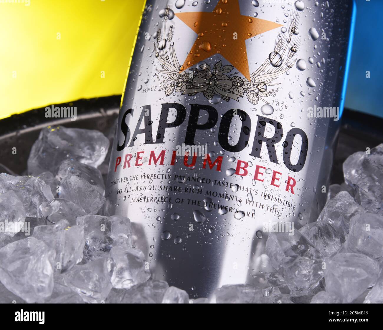 POZNAN, POL - JAN 17, 2020: Cans of Sapporo beer, a product of Sapporo ...