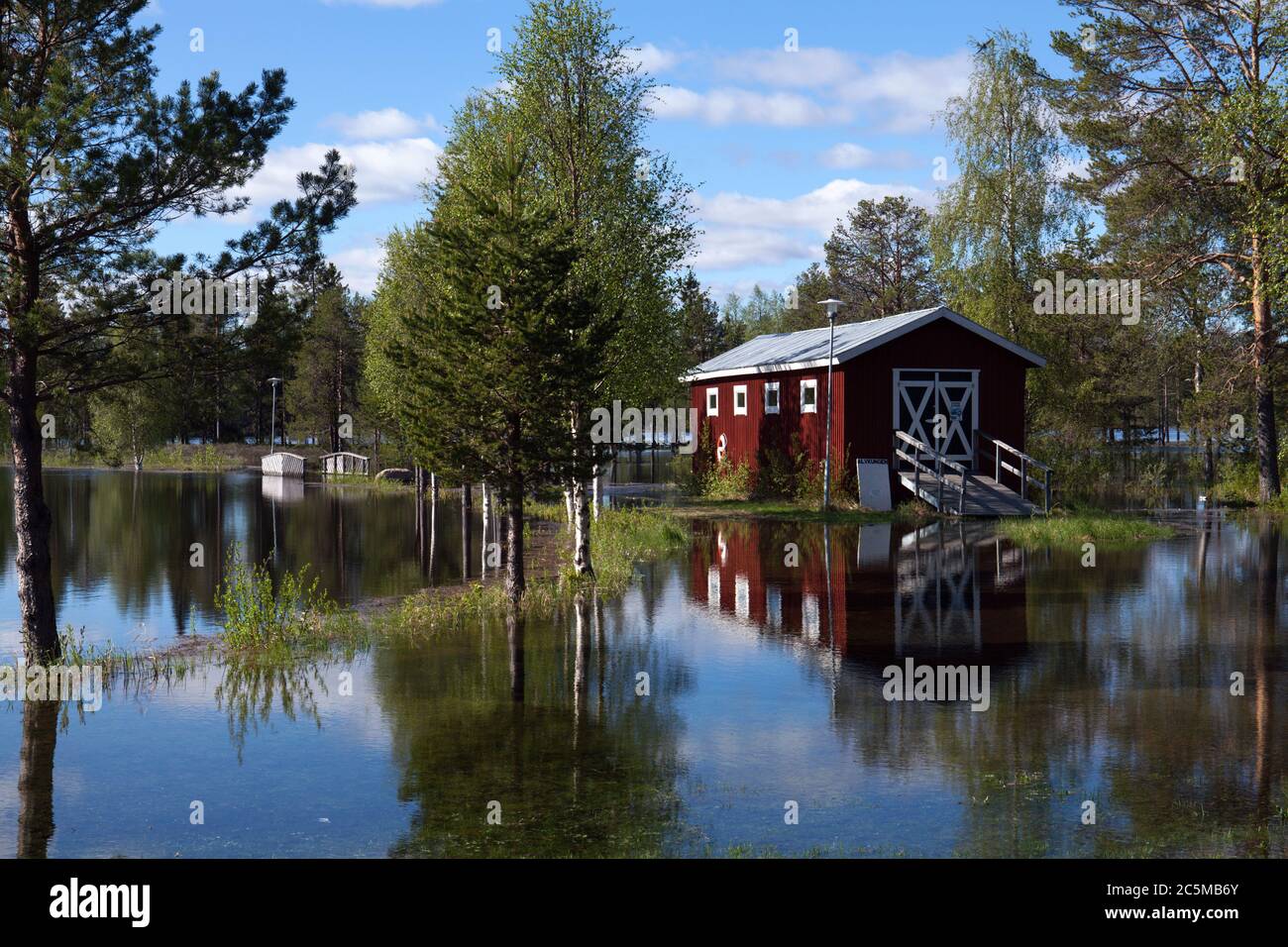 SORSELE, SWEDEN ON JUNE 08, 2020. Evening walk around the homestead ...