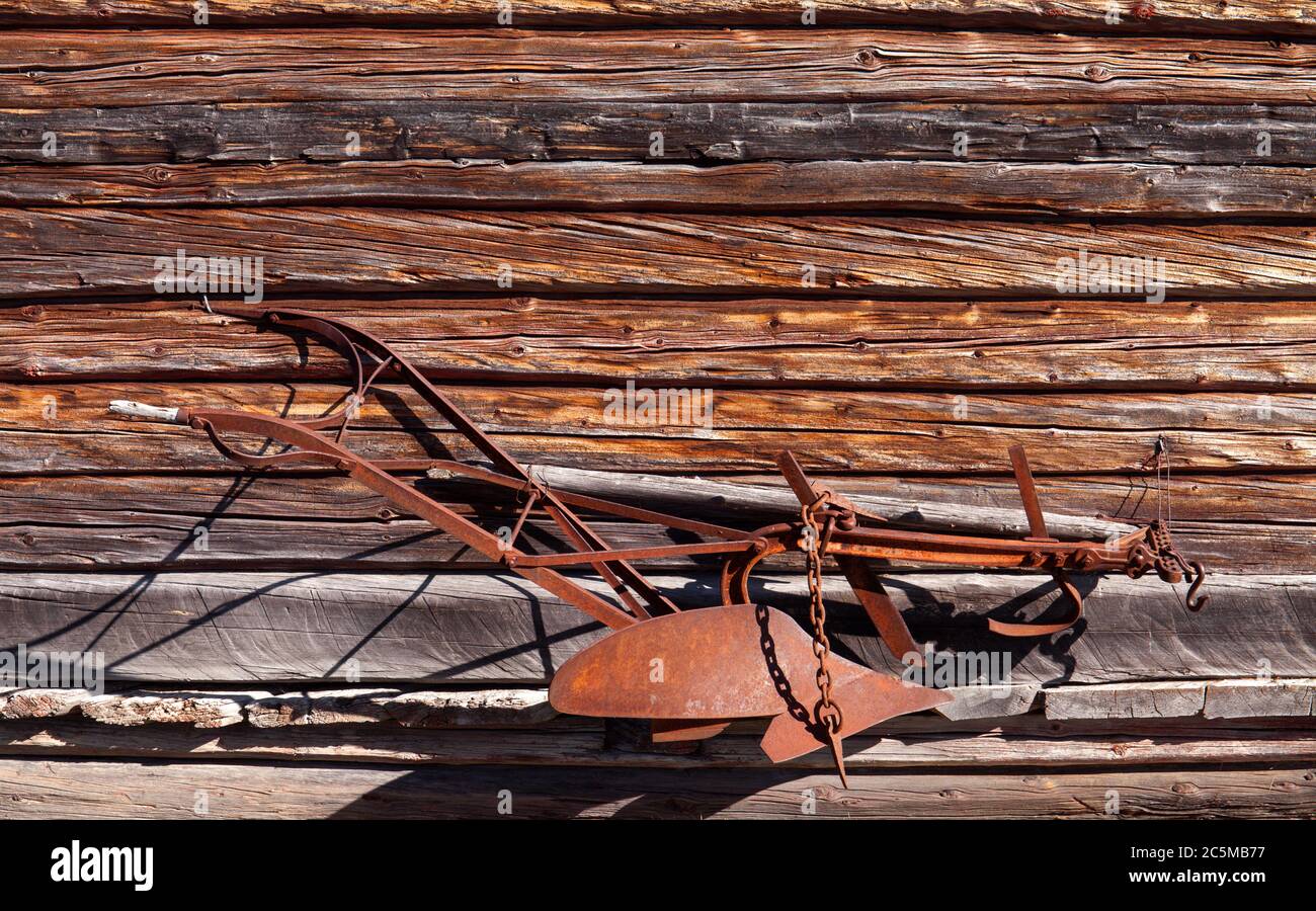 Traditional wooden plough hi-res stock photography and images - Alamy