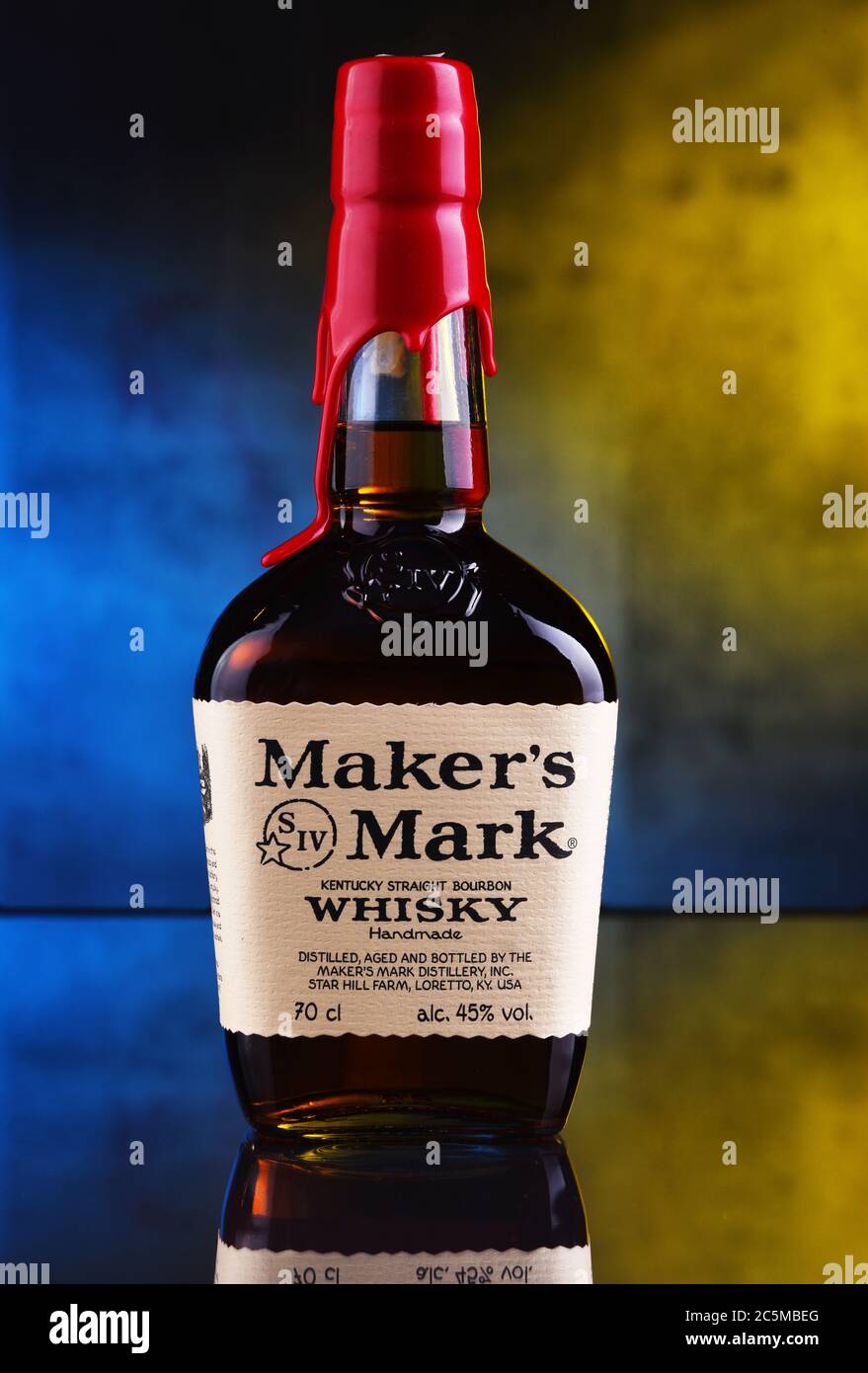 POZNAN, POL - JAN 29, 2020: Bottle of Maker's Mark, a small-batch ...