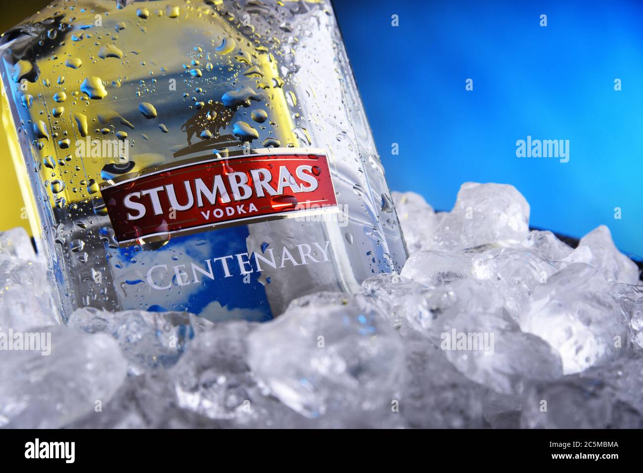 POZNAN, POL - APR 7, 2020: Bottle of Stumbras, a brand of vodka ...