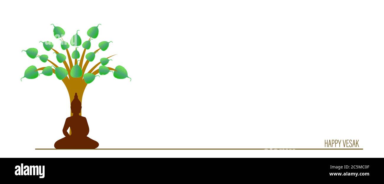 Sacred fig or Pipal tree leaf Buddha Purnima or Vesak day vector ...