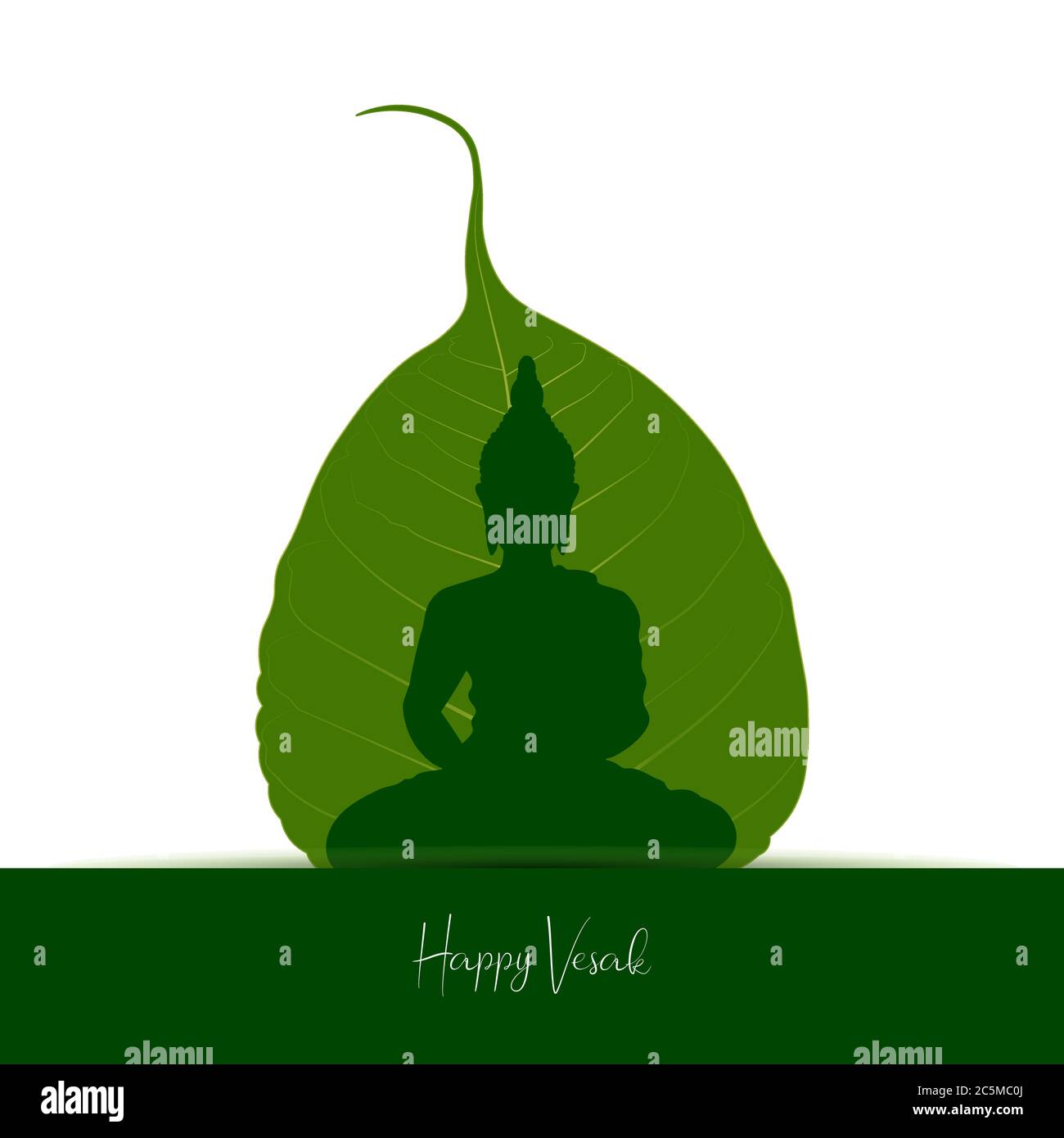 Sacred fig or Pipal tree leaf Buddha Purnima or Vesak day vector ...