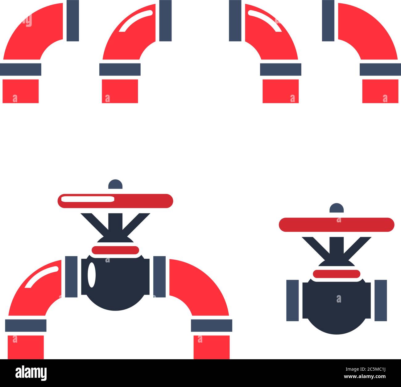 Vector set of details ware pipes system in flat style. Icons for web ...