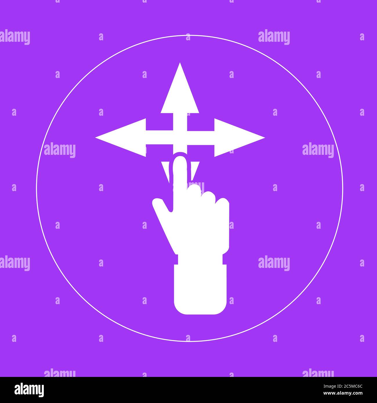 Navigation icon isolated on purple background. Vector illustration ...