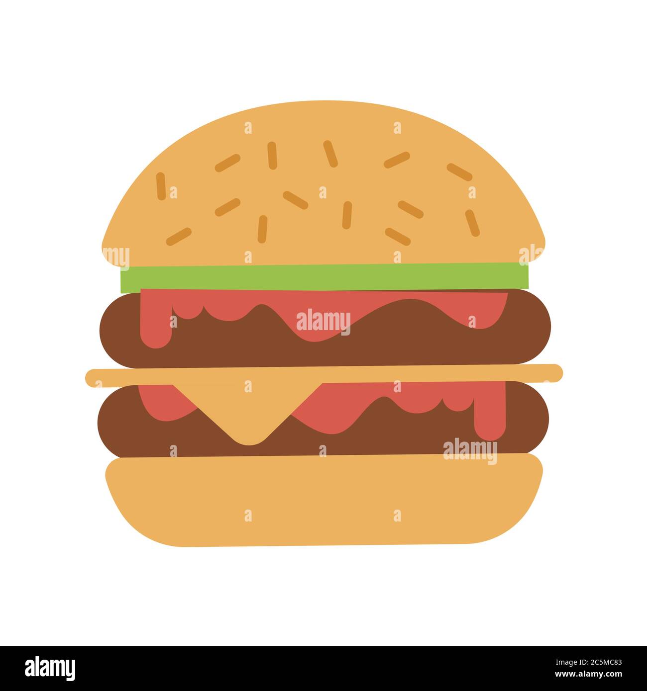 Double Cheeseburger Sandwich on white background. Street Fast Food ...