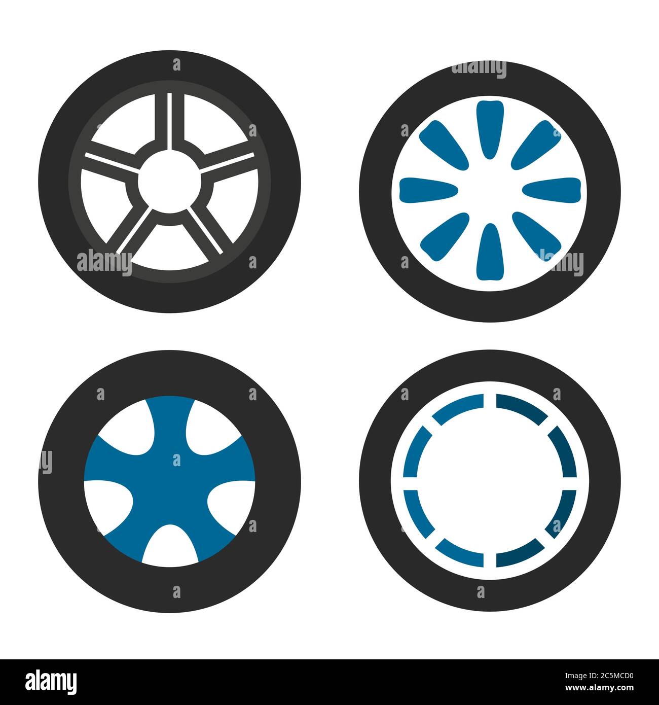 Car wheels set on white background. Vector illustration. EPS 10 Stock ...