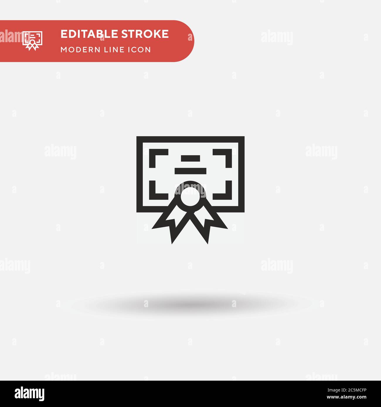 Certificate Simple vector icon. Illustration symbol design template for ...