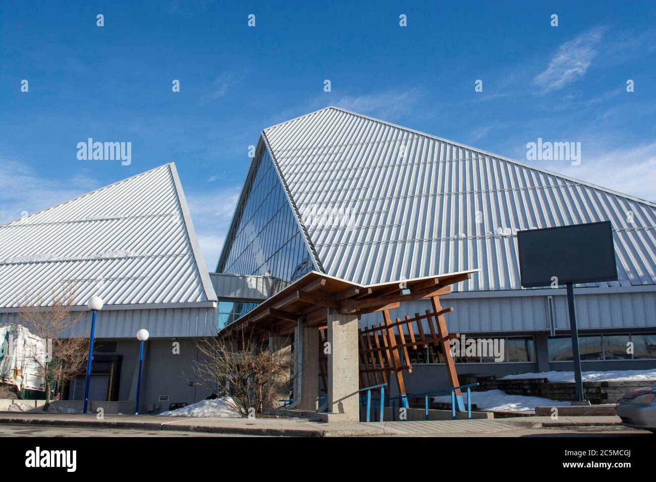 Public Library with Modern Glass Pyramid-style Architecture Stock Photo ...