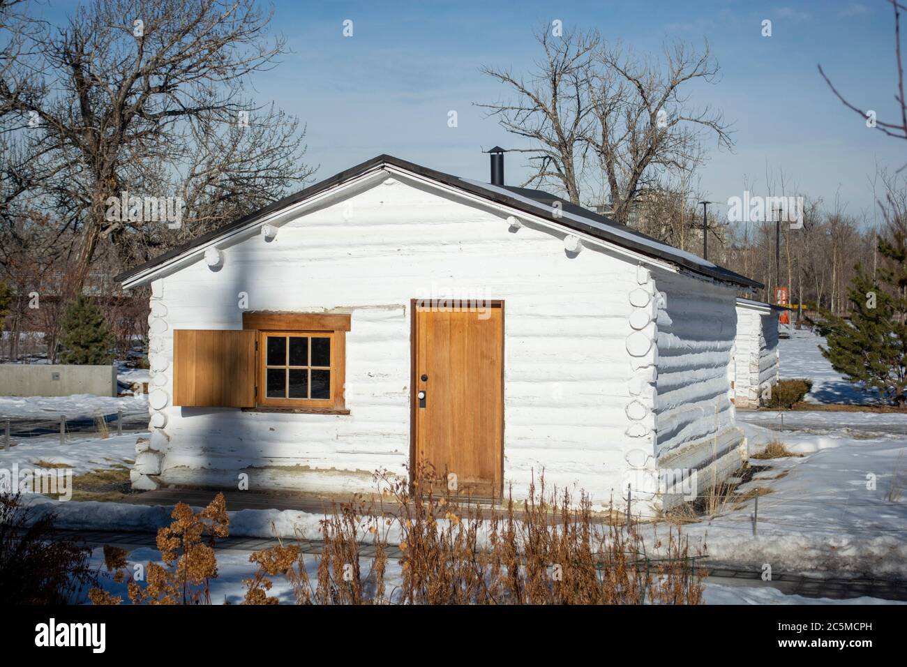 Historic Fort Log House in Western Canada Stock Photo - Alamy