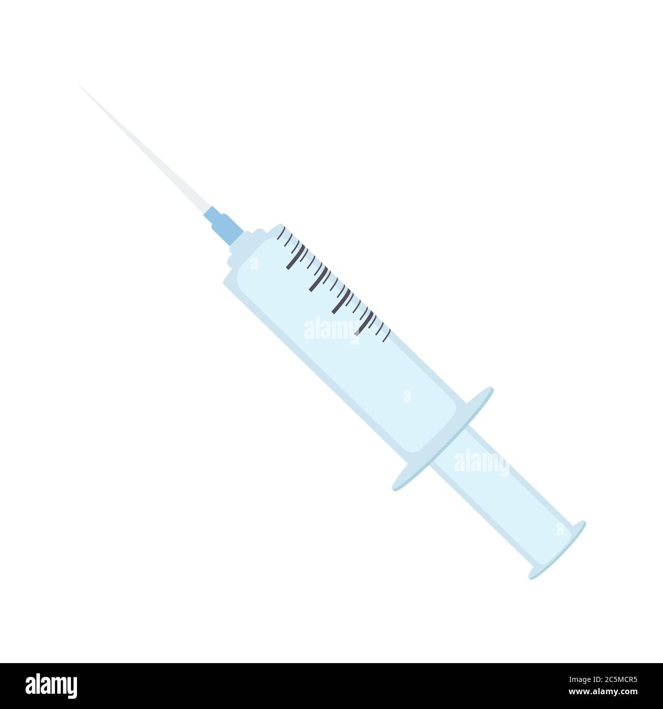Injection syringe medical on white background. Trendy flat style for ...
