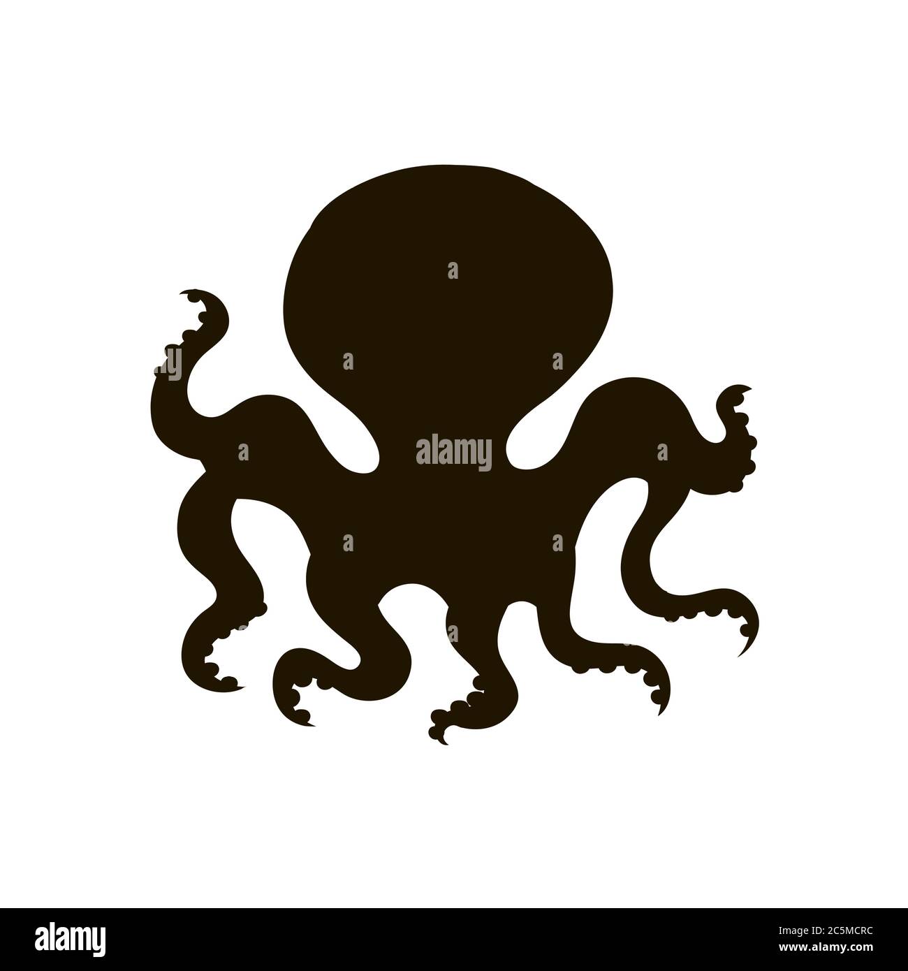 Octopus icon on white background. Vector illustration in trendy flat ...